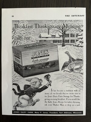 Jones Dairy Farm Fort Atkinson Wi Mary P Jones Sausage Vintage Print Ad ...