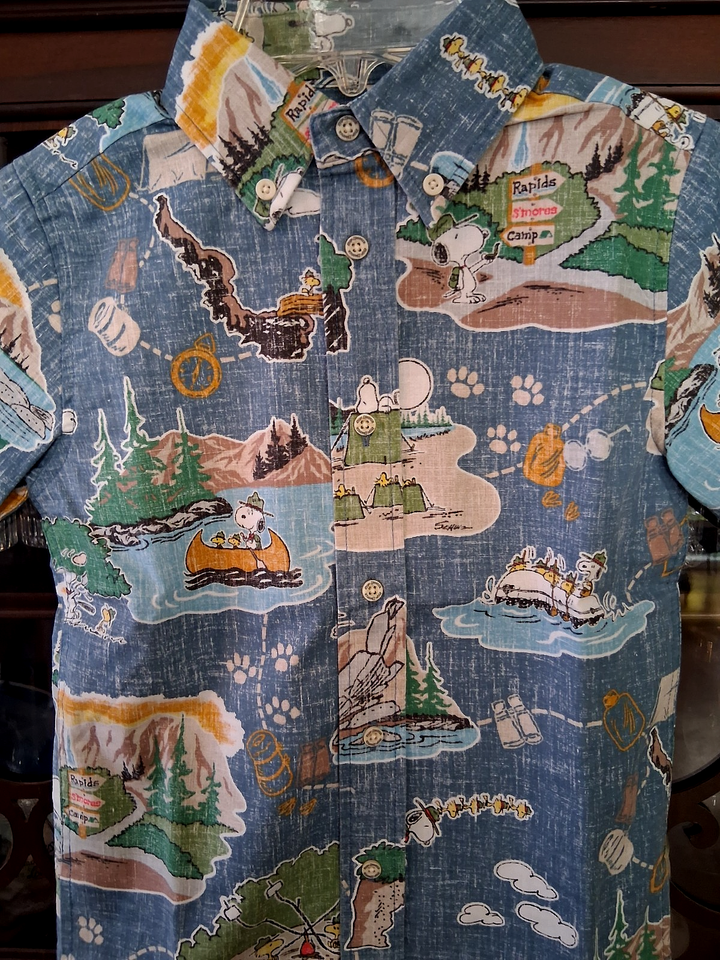 Reyn Spooner Boy's PEANUTS BEAGLE SCOUTS 50TH BLUE Full Button Full ...