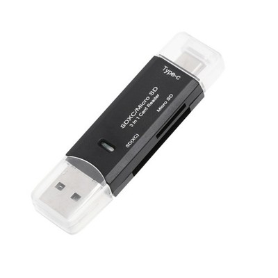 3 In Computer Memory Card Adapters Usb Adaptor Type-C Micro Reader ...