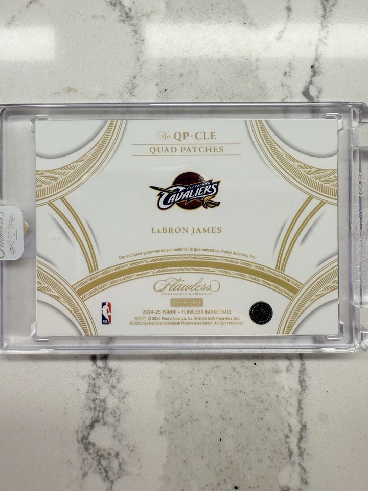 2024/25 Panini Flawless LeBron James Game Used Logoman Tag W Finals ...