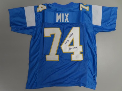 Ron Mix Inscription Signed Auto Autograph Replica Chargers Jersey JSA ...