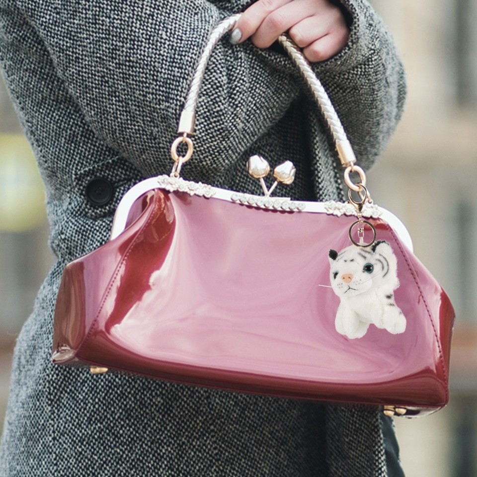 Hanging Animal Backpack Keychain Doll Cute Soft Tiger Shaped Animals ...