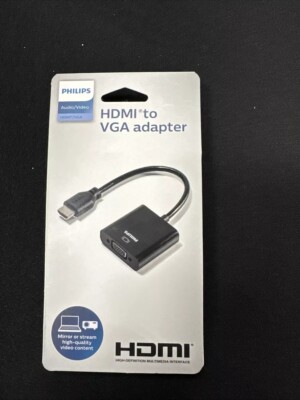 HDMI To VGA adapter PHILLIPS Audio Video, MIRROR OR STREAM HDMI CONTENT ...