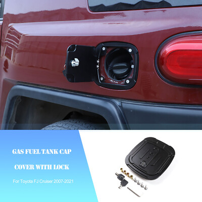 Black Alloy Gas Fuel Tank Cap Cover With Lock For Toyota FJ Cruiser ...