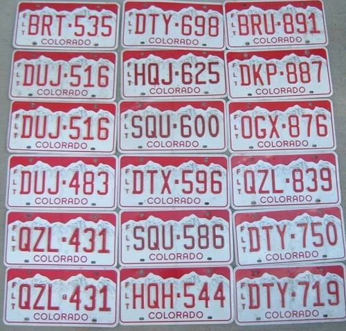 RED COLORADO License Plate good+ condition - your choice | eBay