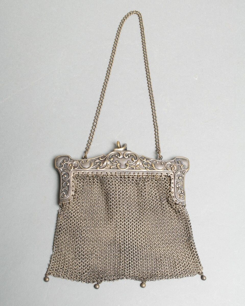 Antique Victorian German Silver Mesh Chainmail Handbag Purse Art ...