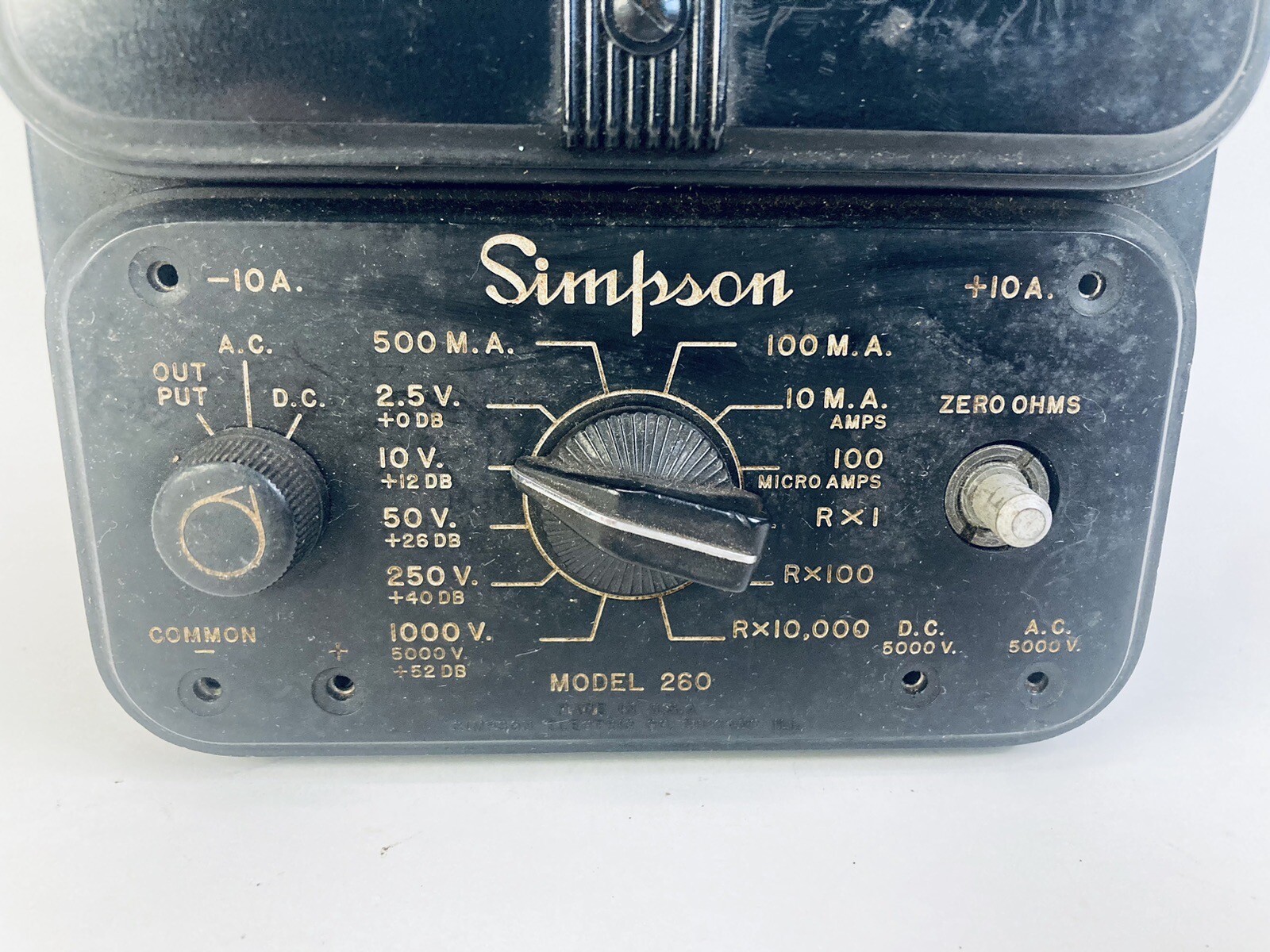 Simpson 260 Series 5 VOM Volt Ohm Milliammeter w/ 2 Leads Leather ...