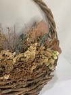 Vintage Decorative Grapevine Wall Hanging Basket Dried Florals 15” Flat ...