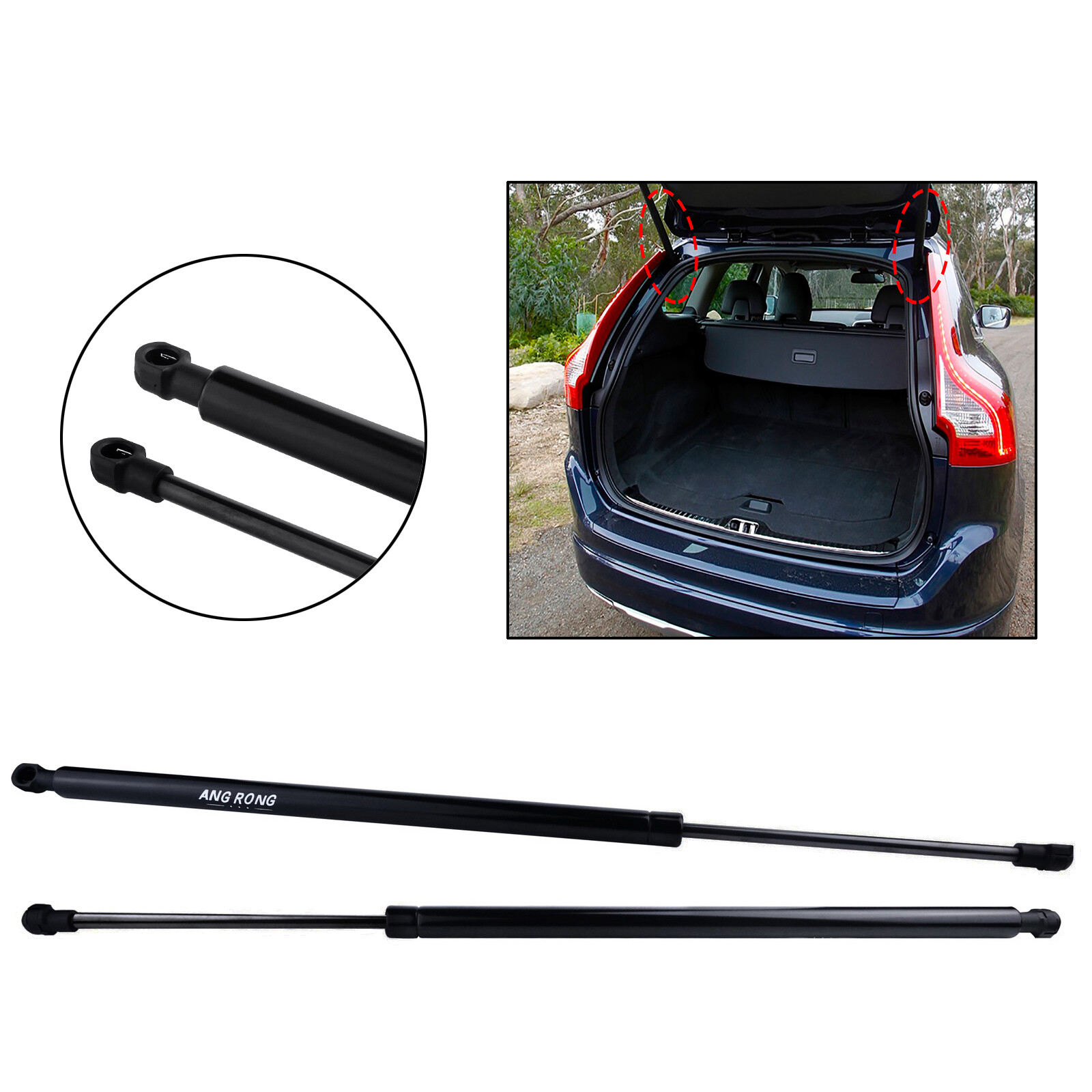 2x For Volvo XC60 2008-2017 Rear Boot Upper Tailgate Gas Struts Support ...