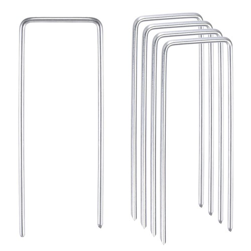 20Pcs Garden Stakes U Shape 4"x0.12" Galvanized Landscape Staples ...