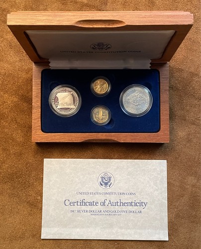 1987 US Constitution Coin Set 2 Silver $1 - 2 Gold $5 -Free Shipping ...