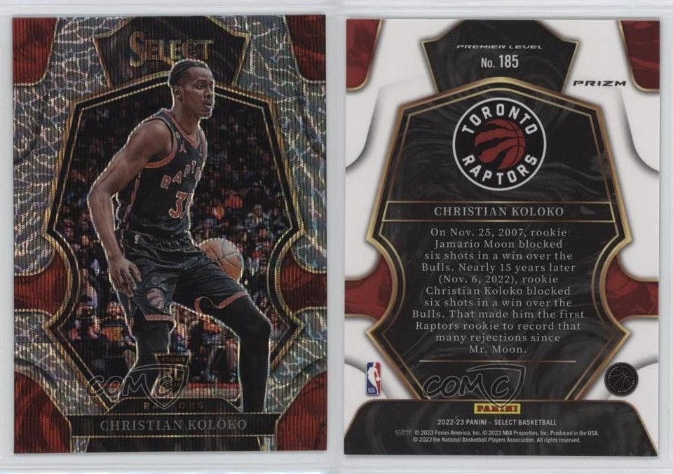 2022-23 Panini Select Premier Level Elephant Prizm Christian Koloko ...