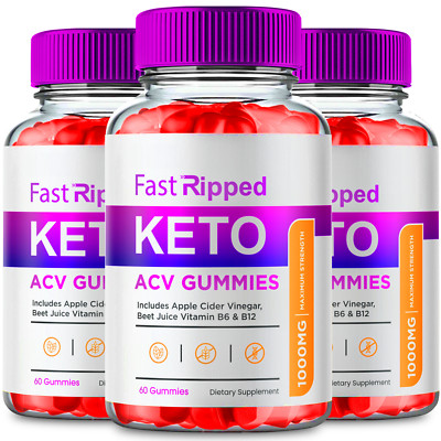 (3 Pack) Fast Ripped ACV Gummies, Fast Ripped Keto Weight Loss (180 ...