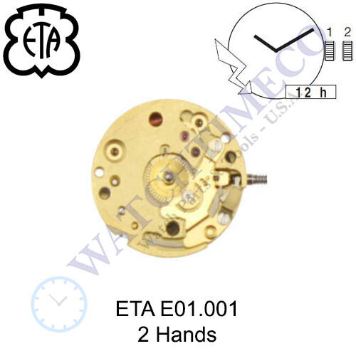 Genuine ETA E01.001 Watch Movement Swiss 2 Hands | eBay