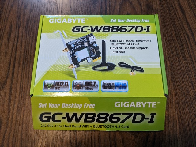 Gigabyte GC-WB867D-I REV Bluetooth 4.2 Wireless Dual Frequency 2.4Ghz-5 ...