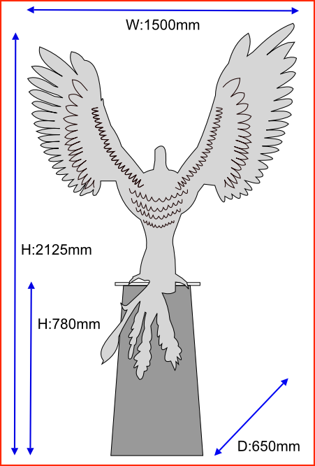 Handmade Welded Steel Phoenix Sculpture on stand | eBay UK