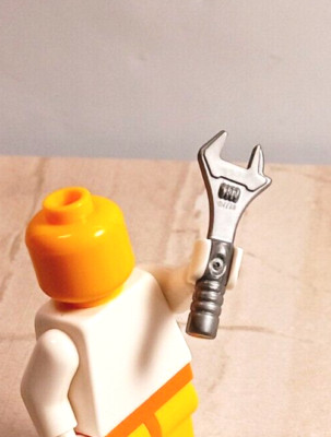 LEGO Wrench Adjustable Silver Flat Tool Garage Movable Handheld Part ...