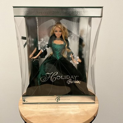 2004 Holiday Barbie Doll Special Edition Green Dress Blonde Hair Mattel ...