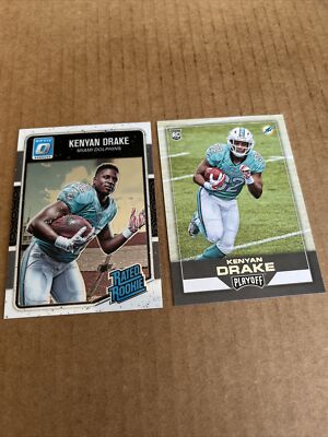 KENYAN DRAKE RC 2016 Optic Rated Rookie #181 & Playoff #249 Dolphins ...