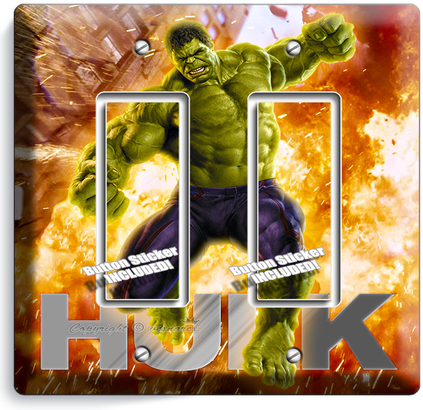 INCREDIBLE HULK LIGHT SWITCH OUTLET WALL PLATE COVER BOYS BEDROOM ROOM ...