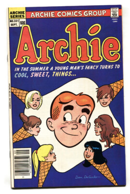 Archie Comics #331 1984- Wild disembodied head cover-Ice cream cone VF+ ...