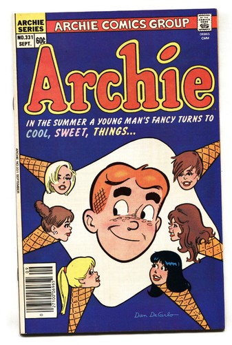 Archie Comics #331 1984- Wild disembodied head cover-Ice cream cone VF+ ...