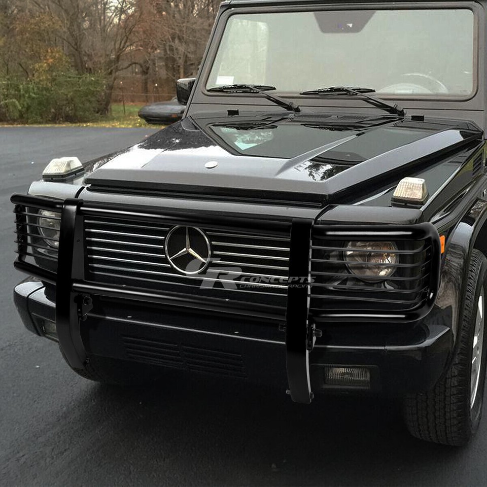 BLACK MILD STEEL FRONT BUMPER GRILLE/GRILL GUARD KIT FOR 99-12 MERCEDES ...