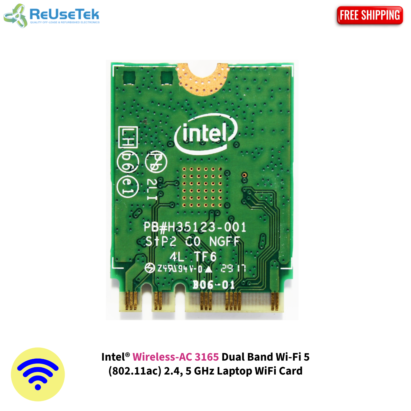 Intel® Wireless-AC 3165 Dual Band Wi-Fi 5 (802.11ac) 2.4, 5 GHz Laptop ...