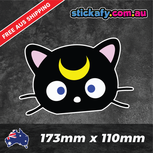 Luna Peeking Sticker Funny Laptop Car Window Bumper 4x4 ute JDM Decal ...