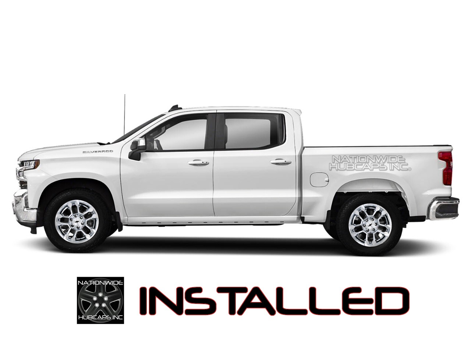 fits 2022-25 CHEVY SILVERADO 1500 RST 18" Chrome Wheel Skins Hub Caps ...