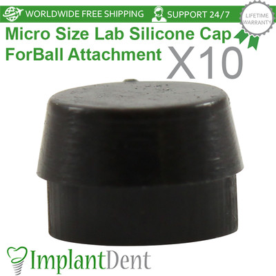 10 Pcs Dental Micro Size Ø1.8mm Lab Silicone Cap For Ball Attach ment ...