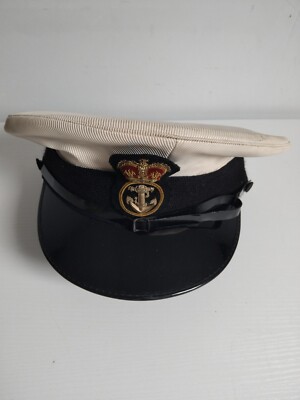 Genuine British Royal Navy Officer Peak Dress Cap/ Hat By Compton Webb ...