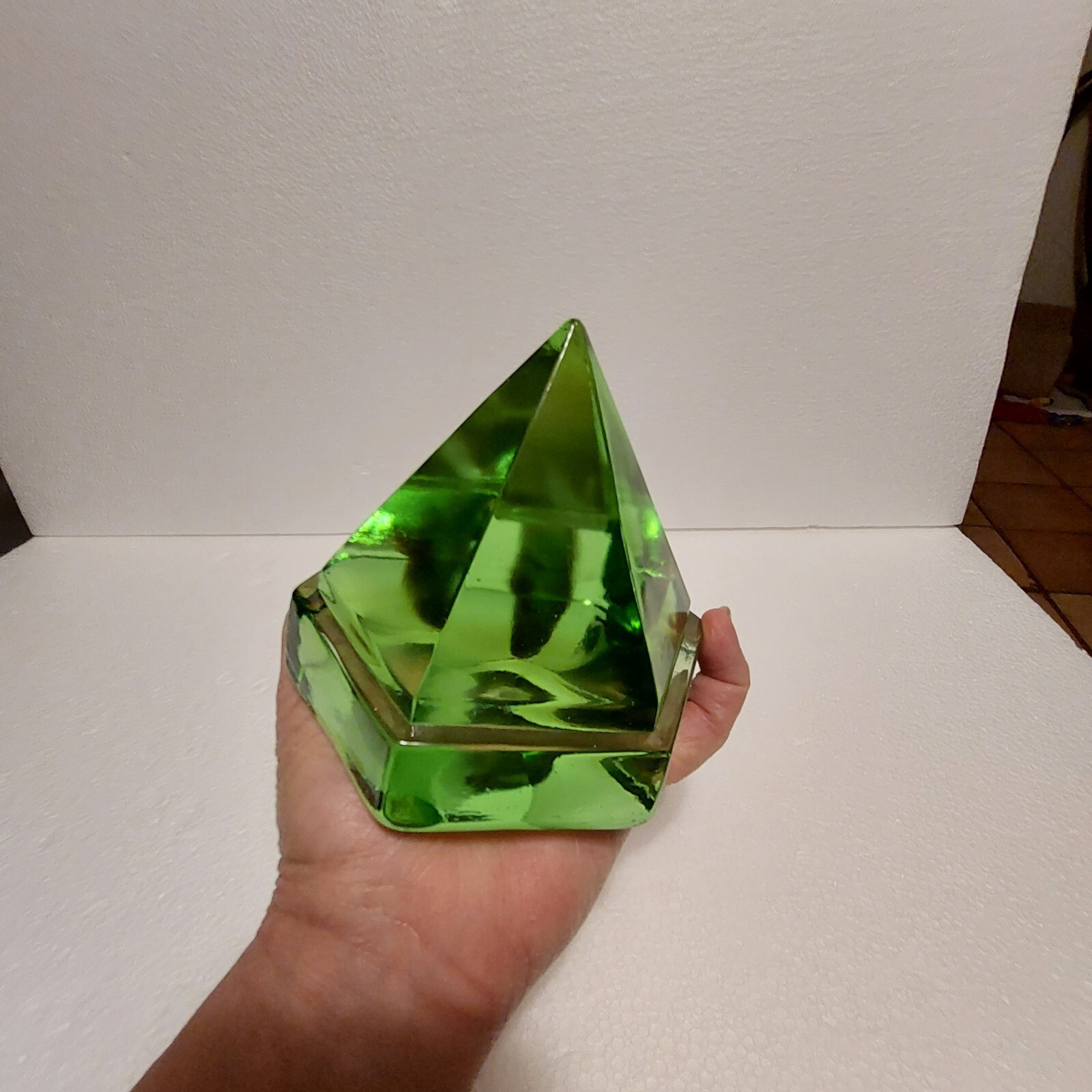 LARGE Nautical ~Green Glass~Ship Dec~Prism Light~Hexagon~Maritime ...