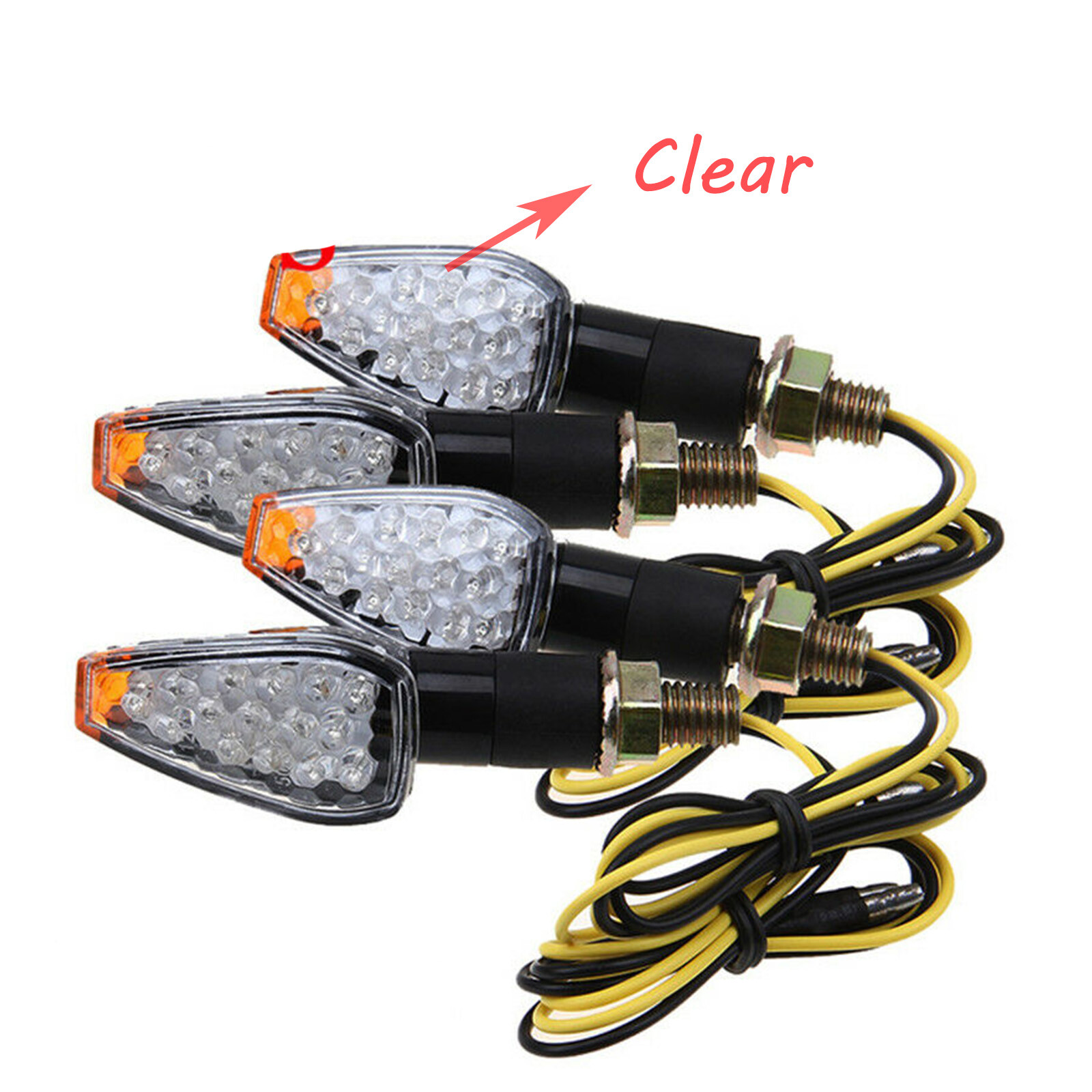 4X UNIVERSAL MOTORCYCLE MINI LED TURN SIGNALS INDICATORS BLINKER LIGHT ...