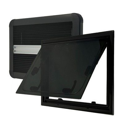 Tinted Flat Camper Van Cassette Window With Black Blind Frames Caravan ...