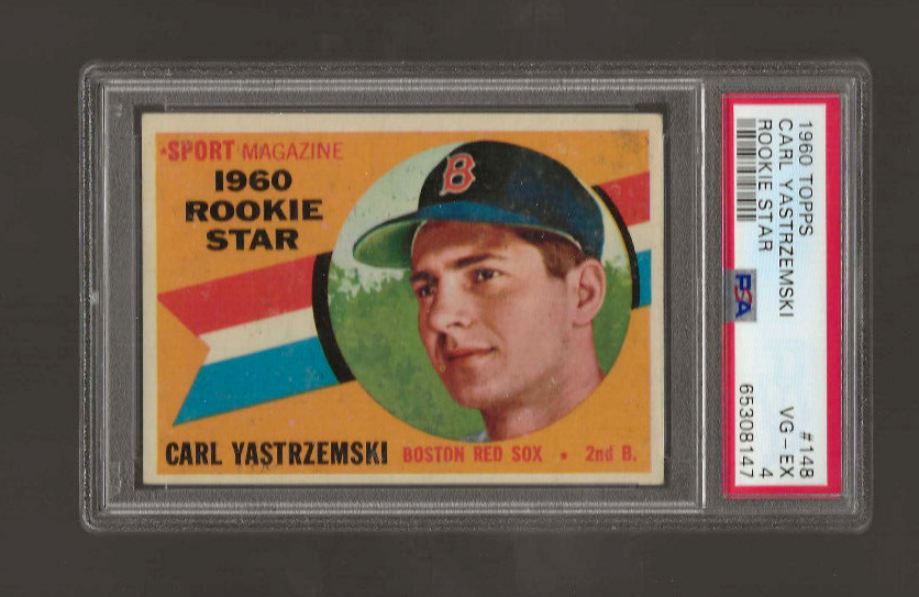 1960 TOPPS #148 CARL YASTRZEMSKI (ROOKIE CARD) PSA 4 VG-EX LOOKS BETTER ...