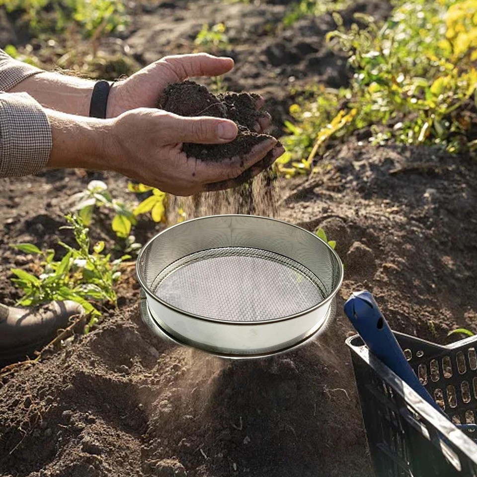 Round Mental Garden Sieve Sifter For Compost Gravel Soil Stone Sieve | eBay