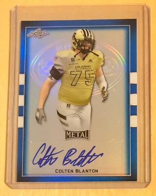 Colten Blanton 2018 Leaf Army Blue Metal Logo Auto 11/50 Texas A&M ...