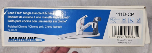 Mainline 111D-CP Single Handle Chrome Kitchen Faucet New in Box | eBay
