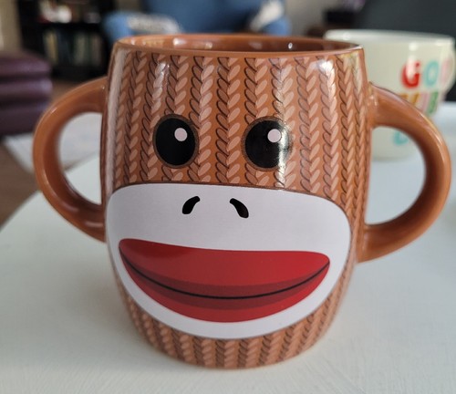 Sock Monkey Mug Double Handled Coffee Cup by Galerie | eBay