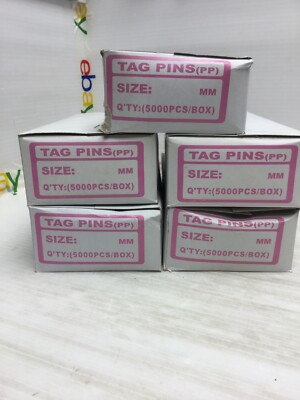 TAG GUN PINS 1" PLASTIC NEW Lot Of 5 Boxes Each Box 5000 PCS Total ...