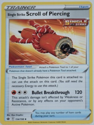 SINGLE STRIKE SCROLL OF PIERCING 154/198 SWSH06: CHILLING REIGN ...