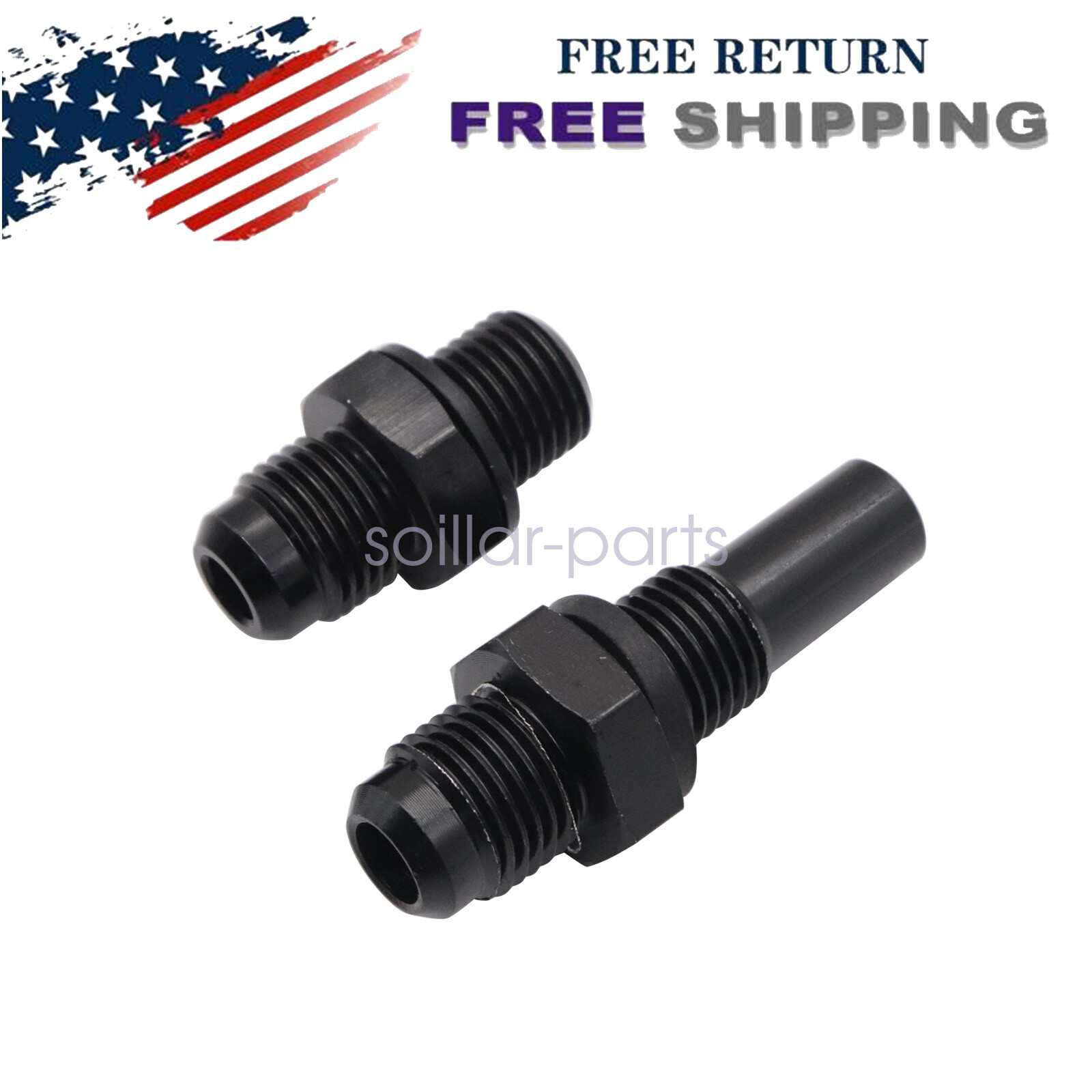 2PC Fit For 4L80E Transmission Cooler Line Adapter Fittings 6AN Flare ...