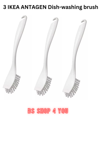 Set of 3 IKEA ANTAGEN White Dish Washer Brush with Scraper Edge Kitchen ...