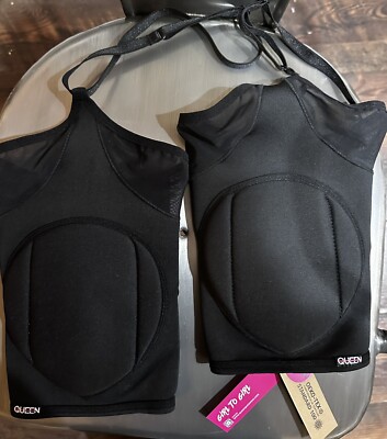 Queen Wear Black Grip Garter Knee Pads Size XL Pole Modern Ballet Dance ...