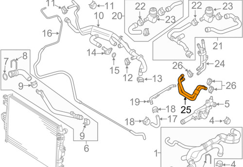 NEW VOLKSWAGEN TOUAREG 7L COOLANT WATER PIPE HOSE 7L0122073AC 07-09 ...