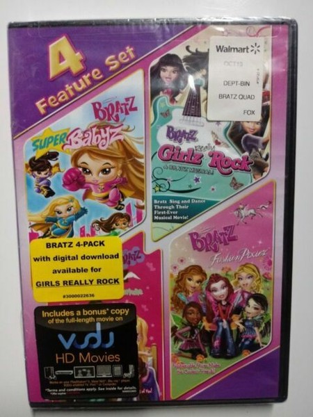 Bratz 4 Feature Set DVD Super Babyz Girlz Rock Sleep Over Fashion ...