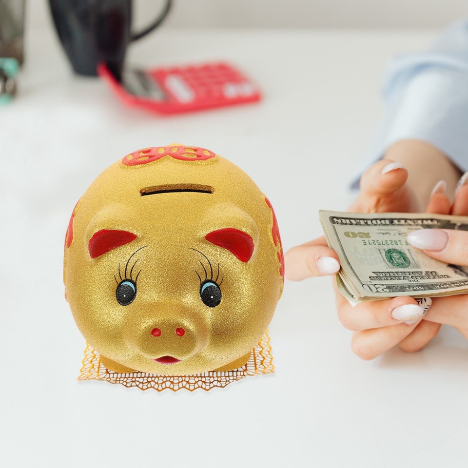 1Pc Pig Shape Piggy Bank Desktop Pig Adornment Cartoon Saving Pot ...