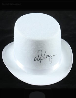 ALICE COOPER WHITE TOP HAT Signed Autographed BECKETT Witnessed ...