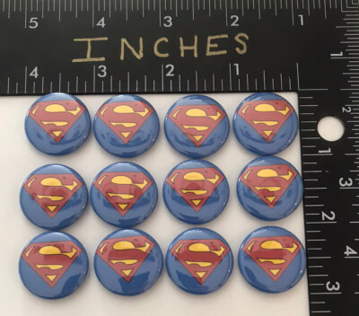 Superman 12 Pin Lot One Inch Pin Super Man Dc Comic Party Favor Pins ...
